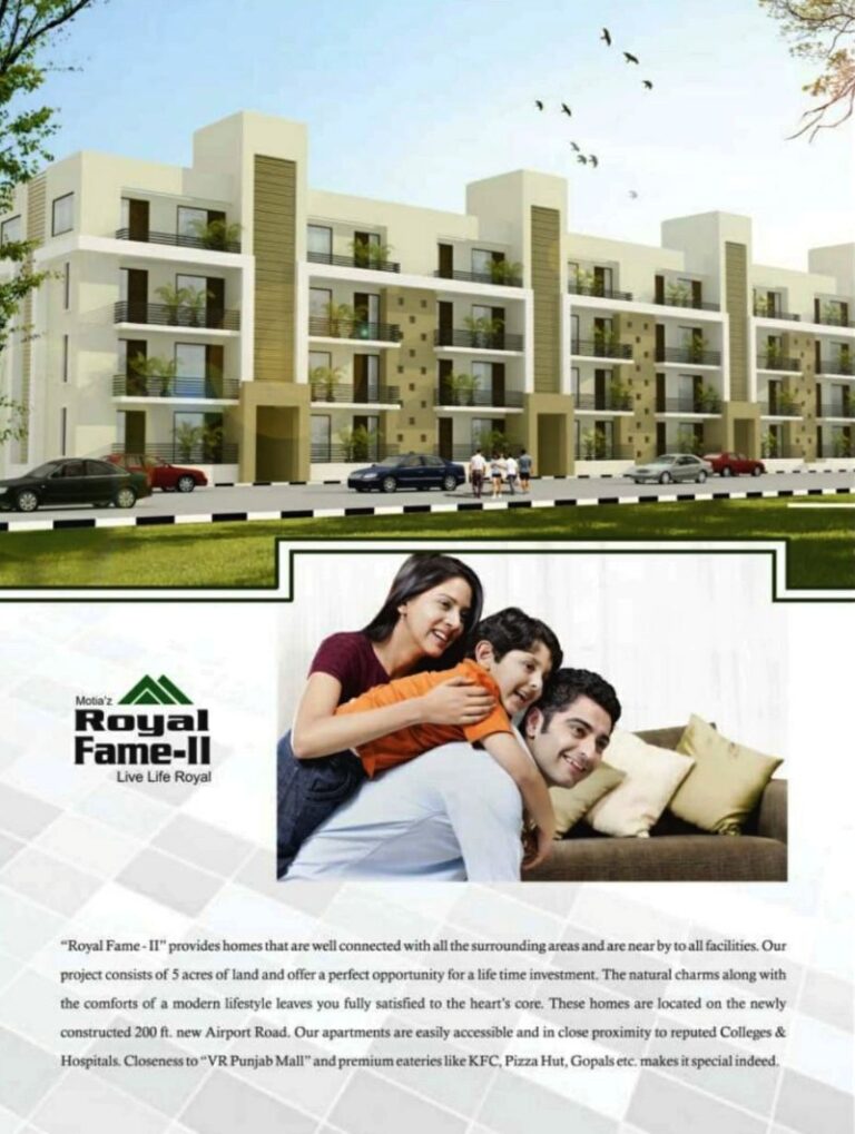 Motia Royal Fame 2 Kharar | Call - 92900004543 | 3 BHK Flat
